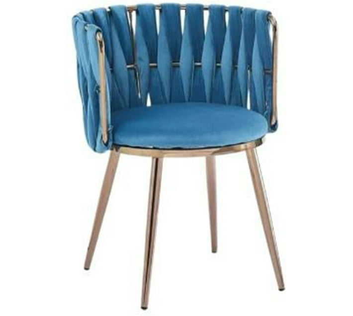 Designer Concepts Metal Dining Chair (Set of 1, Finish Colour - Blue ...