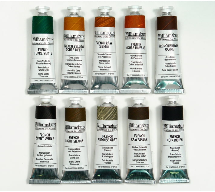 Williamsburg Handmade Oil Paints - French Earth Set, Set of 10 colors ...