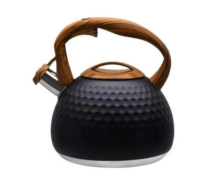 Stainless Steel Wood Pattern Handle Loud Whistling Kettles 3L | Makro