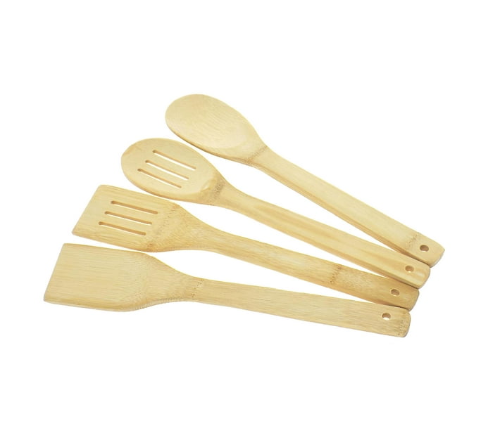 4 Piece Bamboo Serving Spoon Set | Makro
