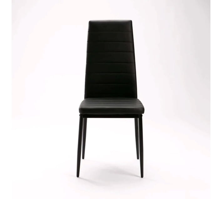 VIVIDITTO Leather Dining Chair (Set of 1, Finish Colour - BLACK) | Makro