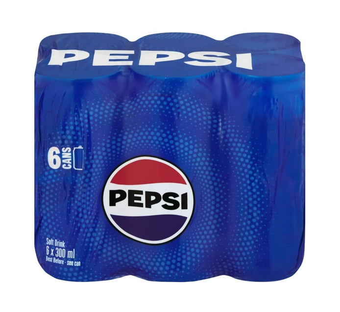 Buy Pepsi Pepsi Cola Cans Regular (6 x 300ml) in Bulk | Makro Business