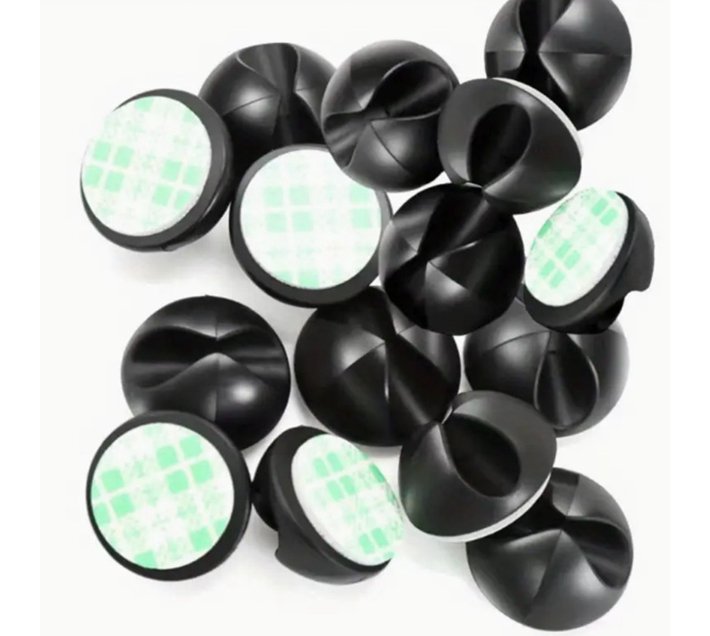 Black Silicone Cable Organizers 10 Compartments Rubber Silicone Cable ...