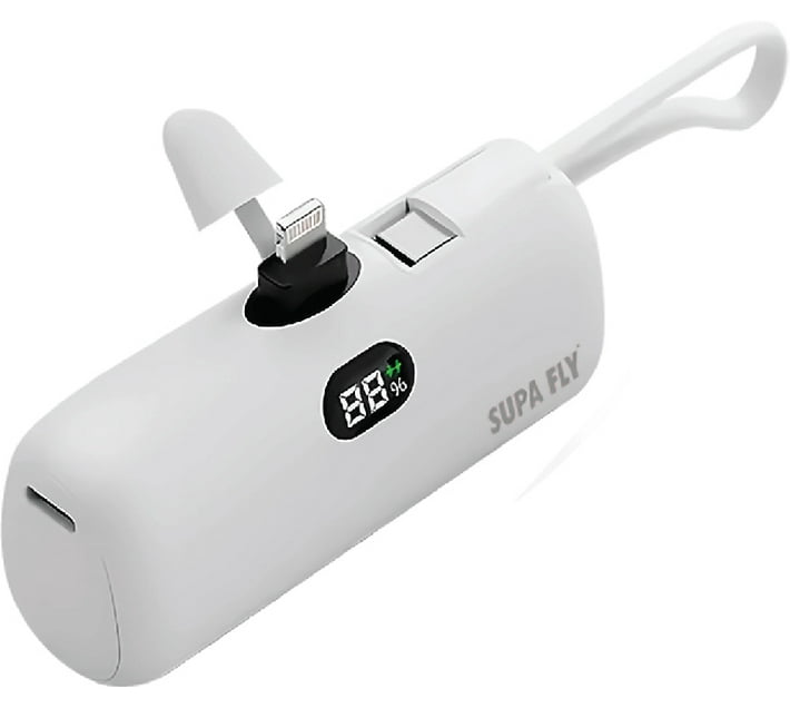 Supa Fly 5000 mAh 20 W Power Bank (White, Lithium-ion, Fast Charging ...