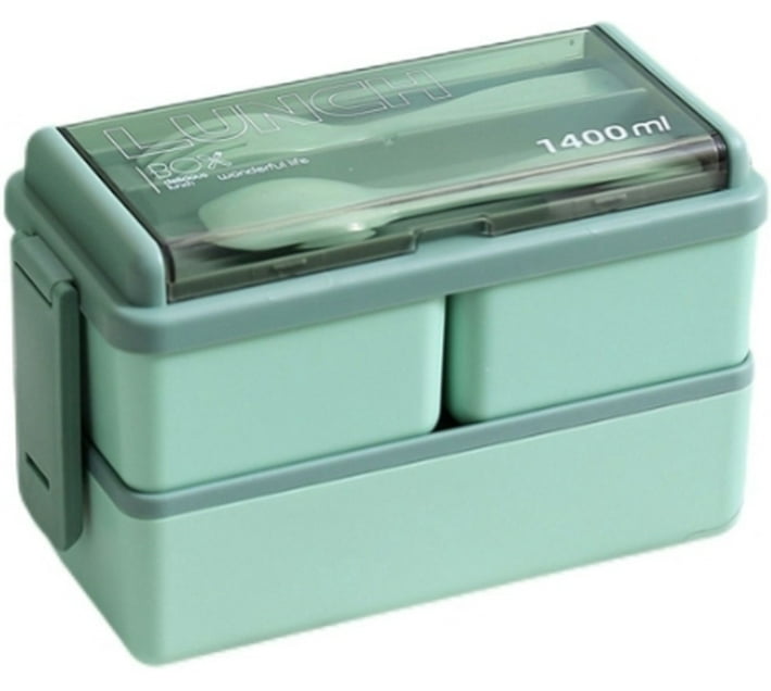 Buy SM Plastic Lunch Box With Cutlery Set 4 Containers Lunch Box (1400 ...