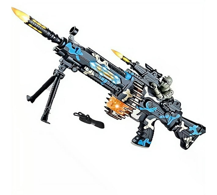 Neema Electric Toy Gun with Vibration, Light, and Sound Gun (Black) | Makro