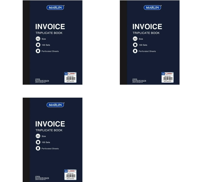 Marlin Triplicate Books A5 Triplicate Books Invoice (Blue) | Makro