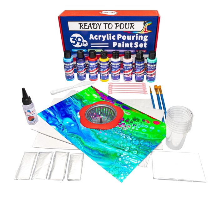 Someone’s in a Makro Aon-Art 39pc Acrylic Paint Pouring Set Mood