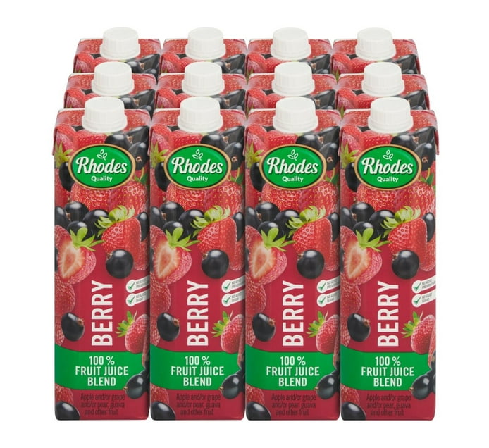Rhodes RHODES FRUIT JUICE 100% 1LT, BERRY X 12 BERRY (1LT X 12) | Makro