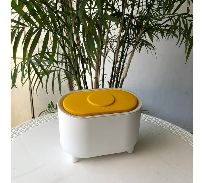 Buy LM L45 Plastic Dustbin (White, Yellow) in Bulk | Makro Business