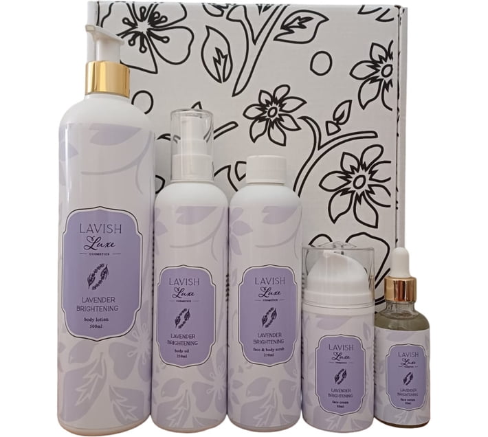 Lavish Luxe Cosmetics 5 Piece Lavender Brightening Cosmetic Set | Makro