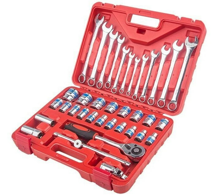 Generic 37 Piece Socket and Wrench Set 1/2" Single Sided Socket Wrench ...