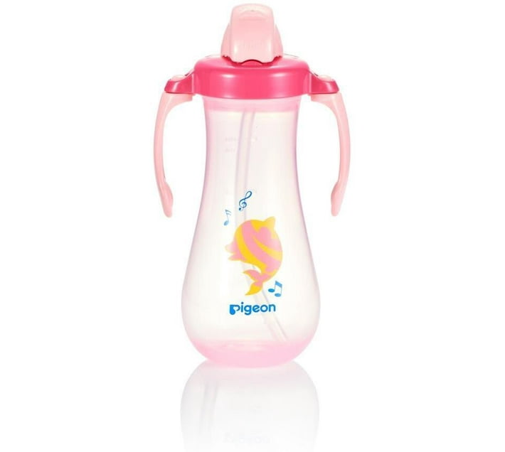 Pigeon Tall Straw Bottle - 300 ml (Pink) | Makro