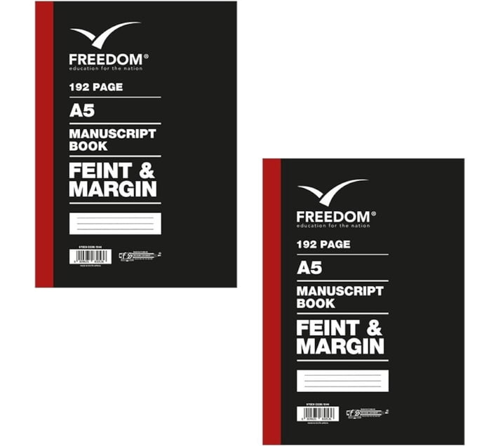 Buy Freedom 192 Pages Manuscript Books A5 Notebook Feint and Margin ...