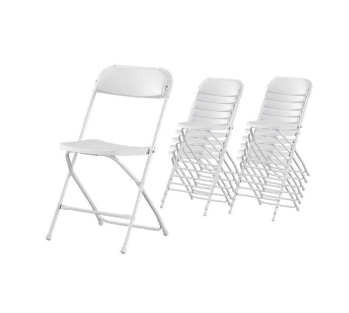 Someone’s in a Makro Yang Plastic Folding Chair - White - Set of 12 Mood