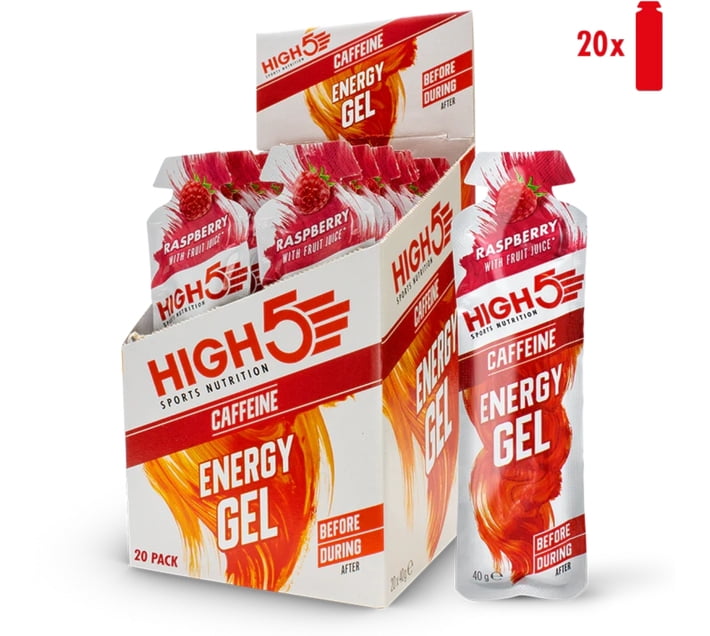 High5 Nutrition High 5 Energy Gel Caffeine (20 Pack) Raspberry Energy ...