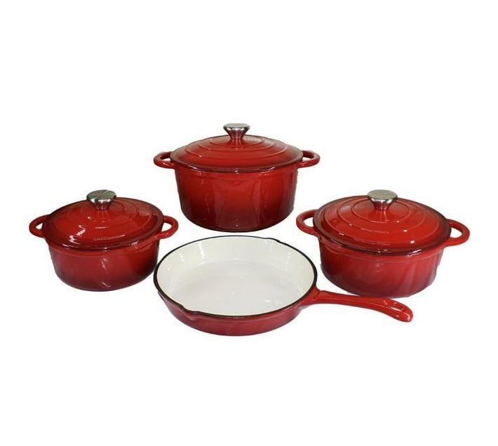 Someone’s in a Makro PSM 7 Piece Cast Iron Oven Cookware Pot Set Red Mood