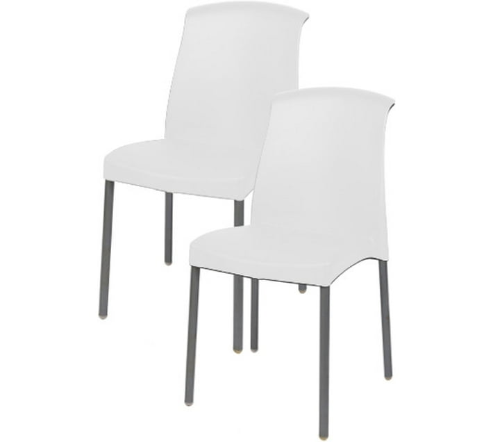 North20 2wj Plastic Patio Dining Chair White 2 Pre Assembled Makro
