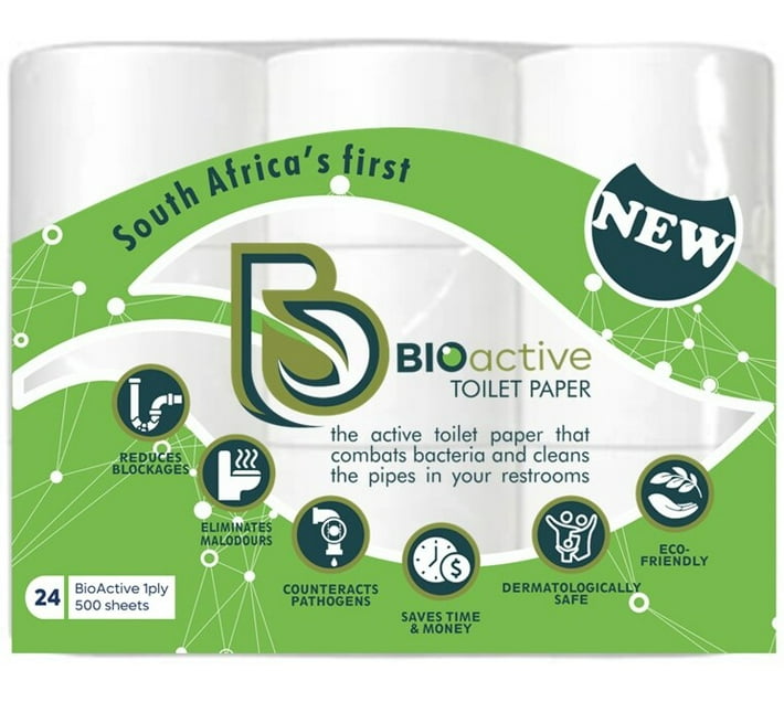 BioActive Toilet Paper 1 Ply Toilet Paper Roll (Pack of 1 x 24 Rolls ...