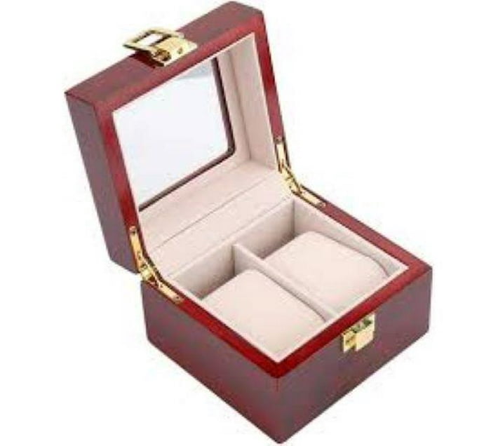 Someone’s in a Makro Luxury 2 Slot Wooden Watch Display Box Cherry Wood ...