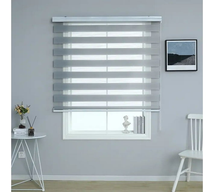 SMTE Cord Drawn Roller Blind (Faux Wood, On Window) | Makro
