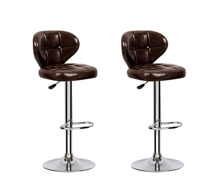 Bar Stool / Kitchen Counter Chairs Set of 2 Brown | Makro