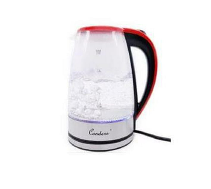 Condere - 2 Liter Cordless Glass Electric Kettle - Red | Makro