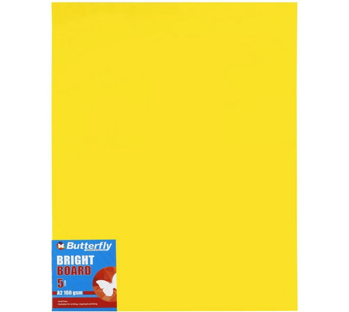 Butterfly Art And Craft Board A2 160G Sheet Yellow Bright Craft Kits ...
