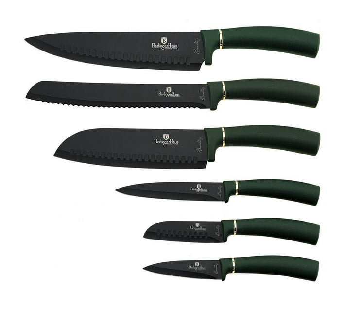 Berlinger Haus 6-Piece Non-Stick Coating Knife Set - Emerald Edition ...