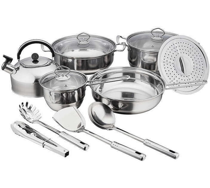 Digimart Pot Set with Lid 3 L capacity (Steel, Non-stick) | Makro