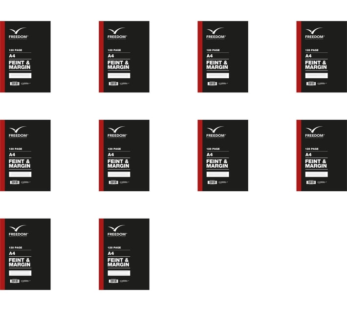 Freedom 128 Pages Counter Books A4 Notebook Feint and Margin (Black ...