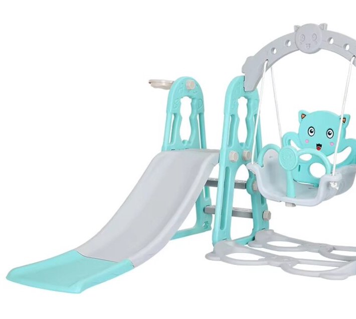 Buy Generic Kids Slide and Swing Swings & Slide Combo (Blue, Grey) in ...