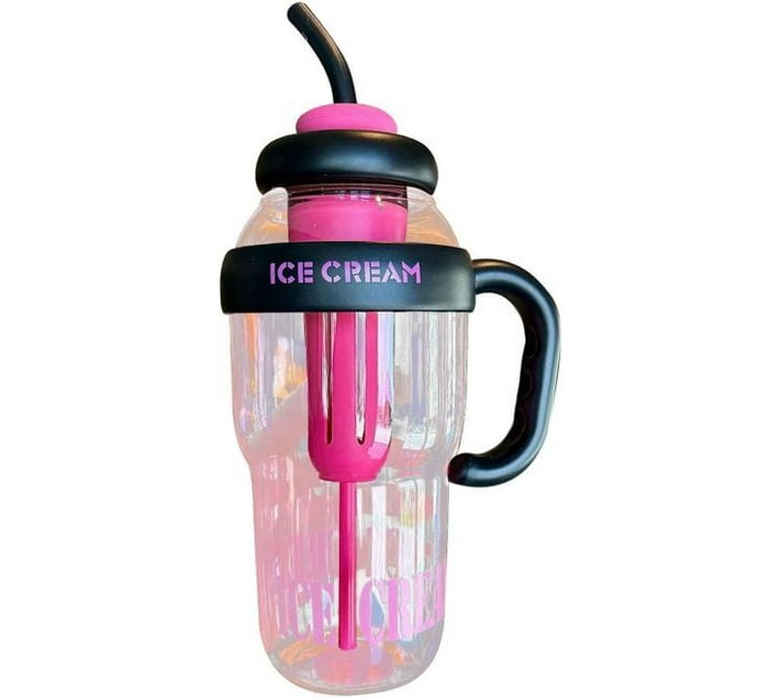 Ice cream ice cream bottle 1200 ml Water Bottle (Set of 1, White, Pink ...