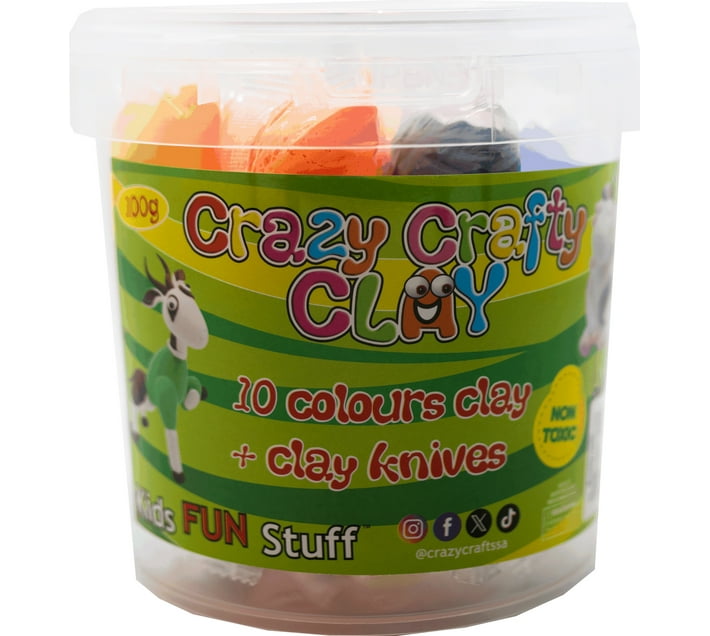 Crazy Crafts Clay Bucket - 100g Clay Art & Moulding Art and Craft Kit ...