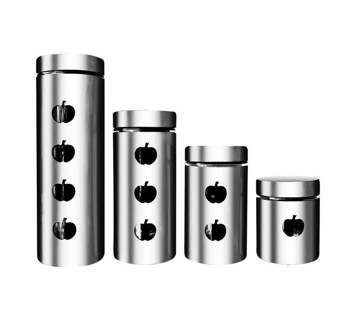 Someone’s in a Makro Dream Home 4 Piece Stainless Steel Glass Canister ...