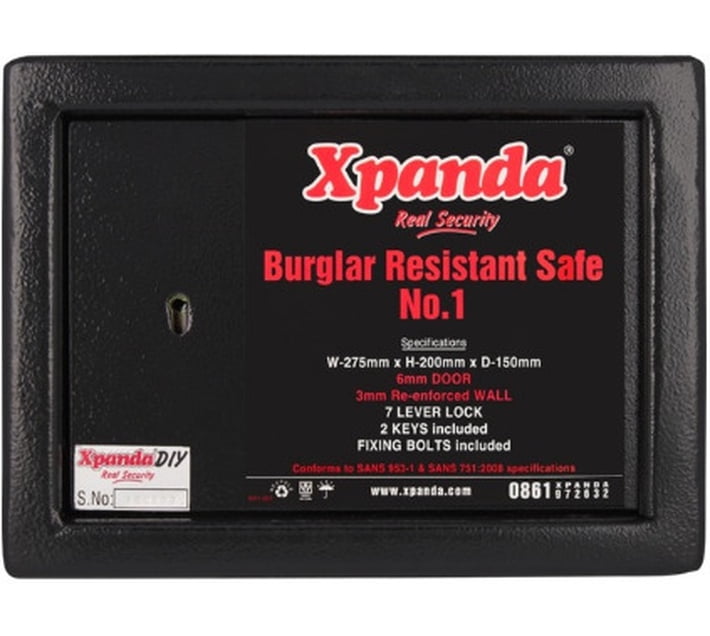 Buy Xpanda Safe Burglar Resistant No1 275 x 200 x 150 mm Safe Locker ...