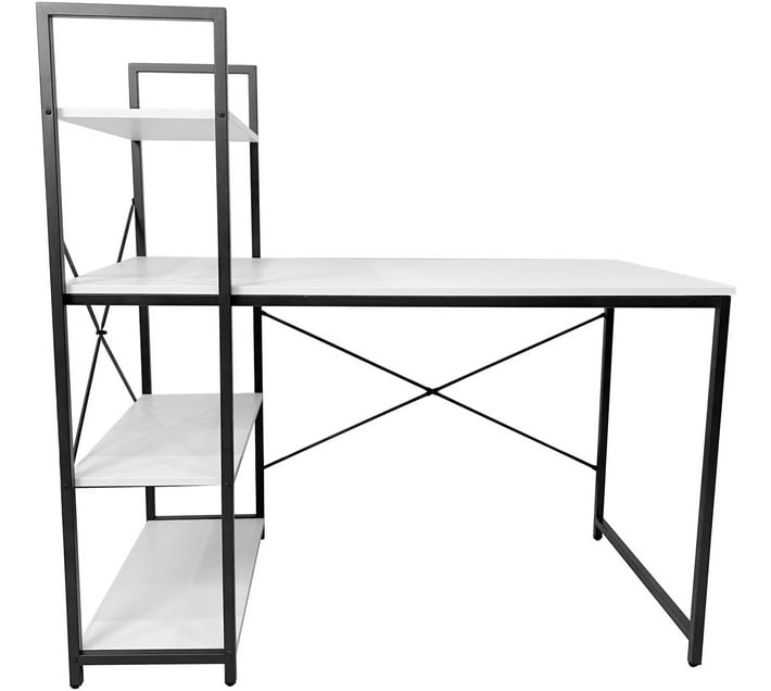 Refined Spaces Madrid (Black & White) Bookshelf Desk with Storage ...