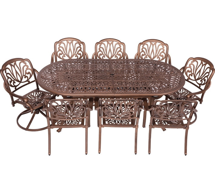 Anray Metal Table & Chair Set (Finish Colour - Copper, Knock Down) | Makro