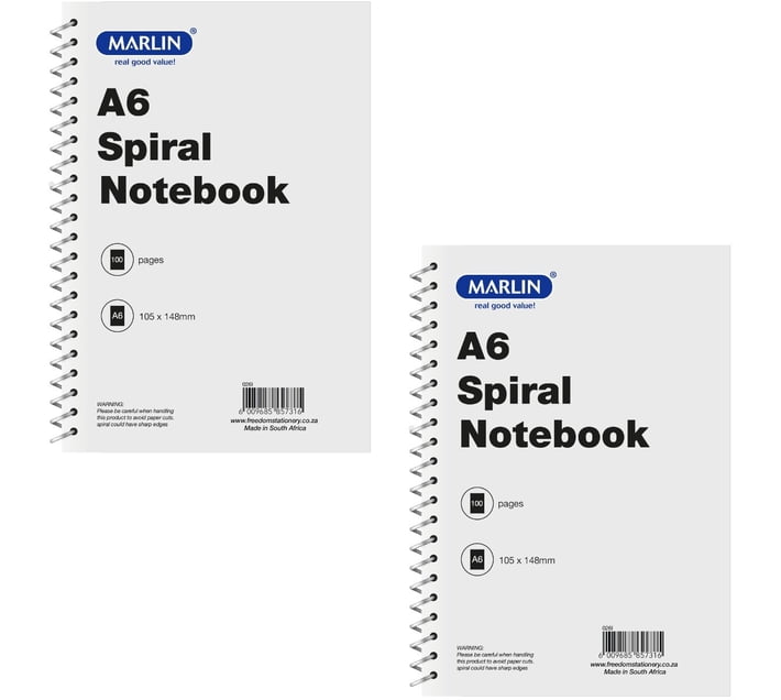 Marlin Side Spiral Note Book 100 Pages A6 Note Book Feint and Margin ...
