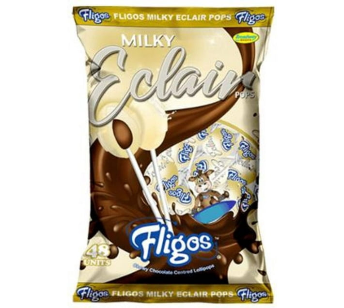 FLIGOS MILKY ECLAIR POPS 48pc milky Lollipop (Pack of 48 x 200 g) | Makro