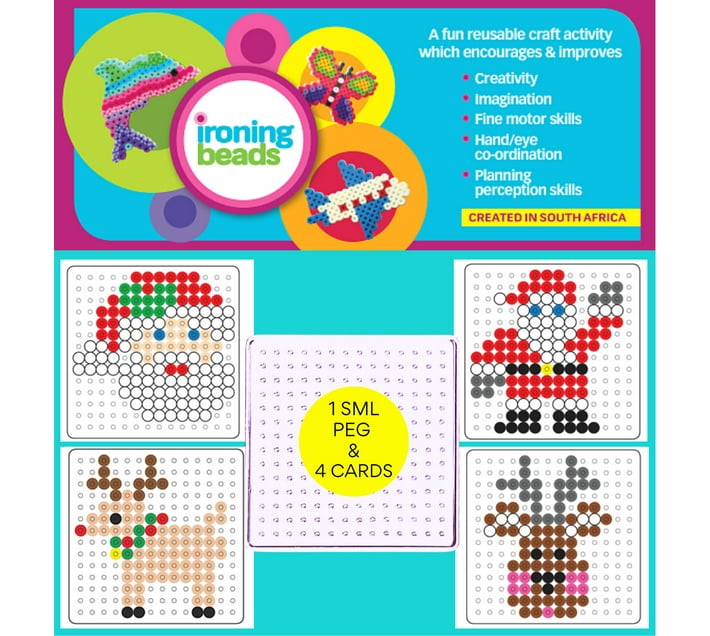 Ironing Beads - 1 Small Pegboard + 4 Cards Pack – Christmas Fun ...
