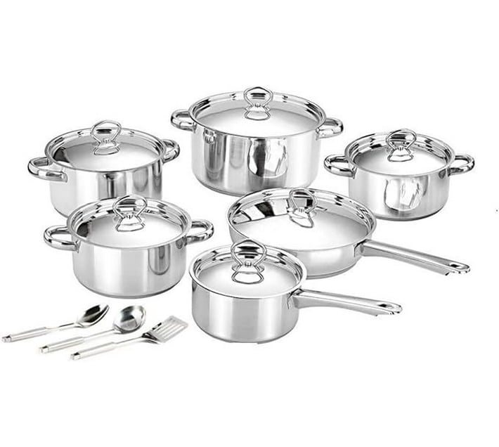 Condere 15 Piece Heavy Bottom Stainless Steel Cookware Set Stainless ...