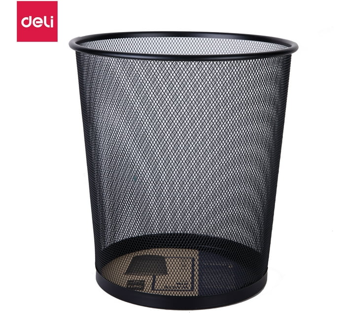 Deli E9190 Plastic Dustbin (Black) | Makro