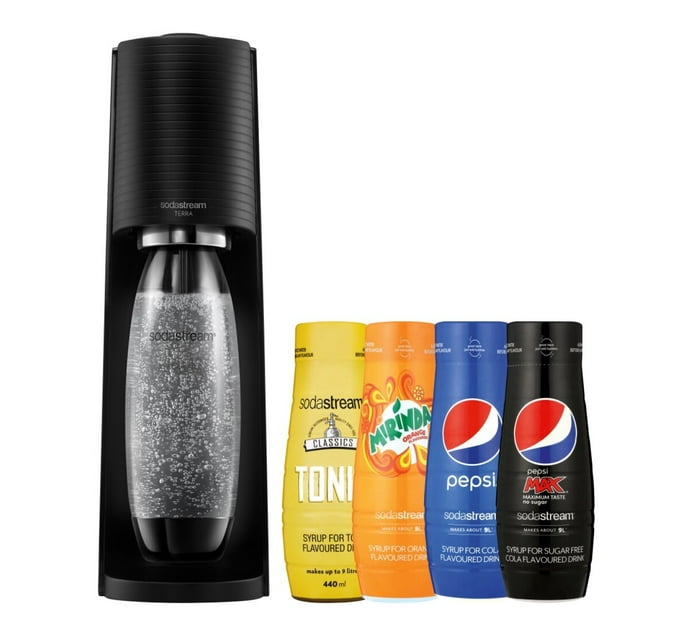 Sodastream Terra Machine and 4 Syrups | Makro