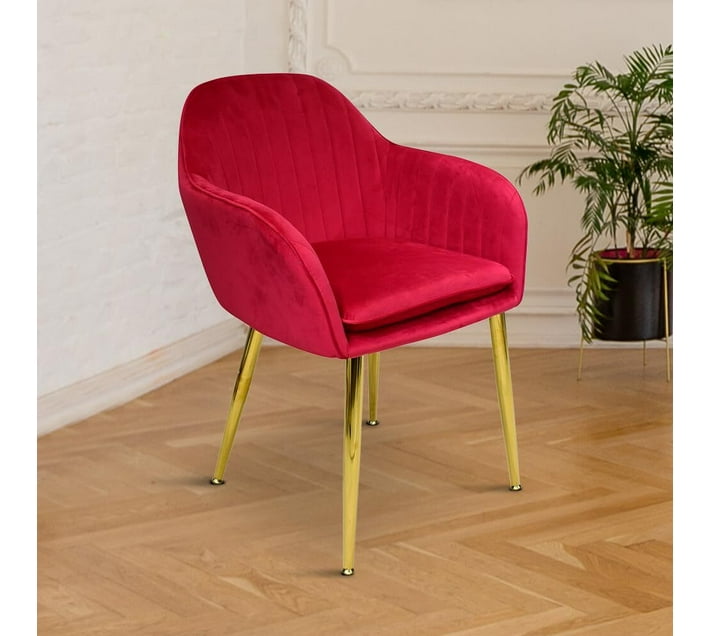 Designer Concepts Foam Dining Chair (Set of 1, Finish Colour - Red) | Makro