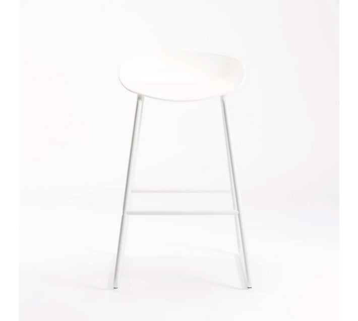 VIVIDITTO Metal Bar Stool (Finish Colour - White, Knock Down) | Makro