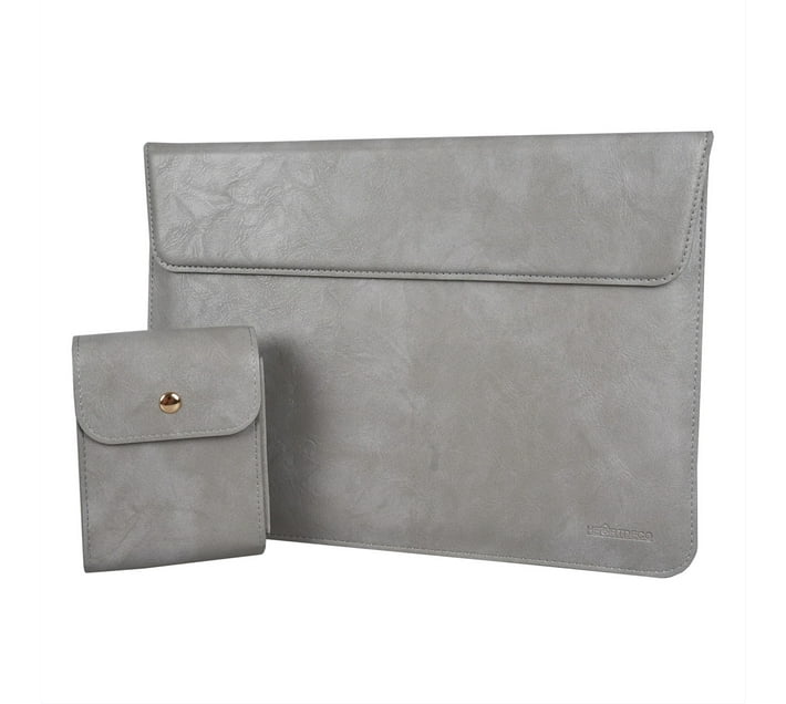 Heartdeco 13Inch PU Leather Laptop Sleeve with Stand Set Front & Back ...