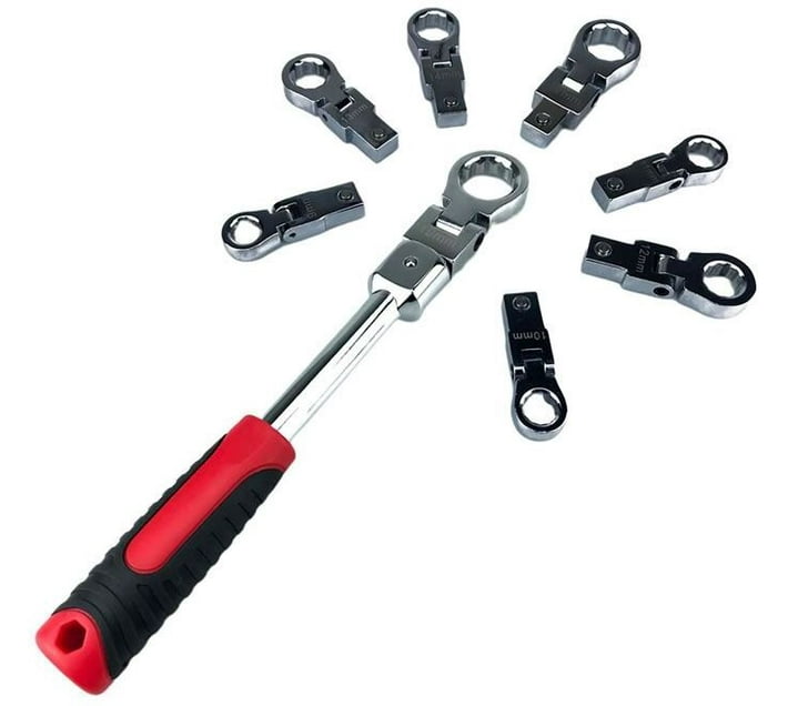 TGT- 9-Piece Flex Head Offset Wrench Set Single Sided Rachet Wrench ...