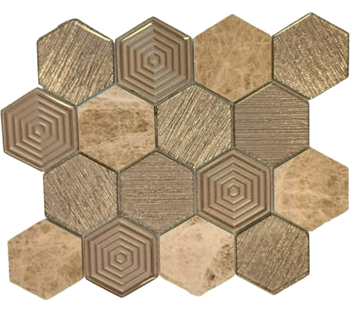 Earthstone 37-MOS-HEXL-AMB Satin Matt Modern (Decorative Tile) | Makro