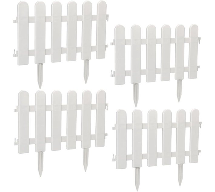 The Good Sport Garden Basic White PVC Fence Set of 4 Garden Gnome | Makro
